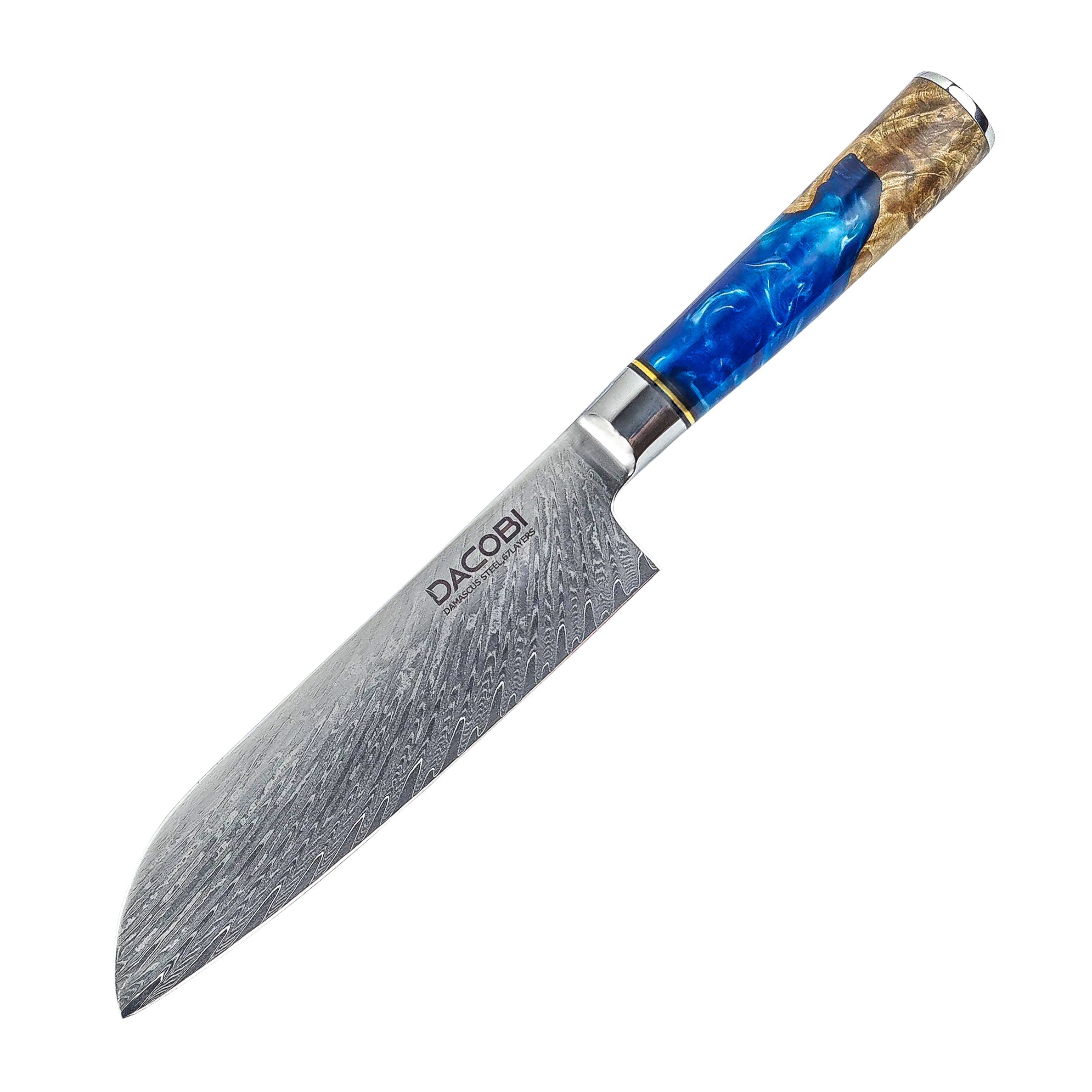 Profesionalni Santoku nož C3, Damask čelik 67 slojeva, 17.5 cm – DACOBI.hr